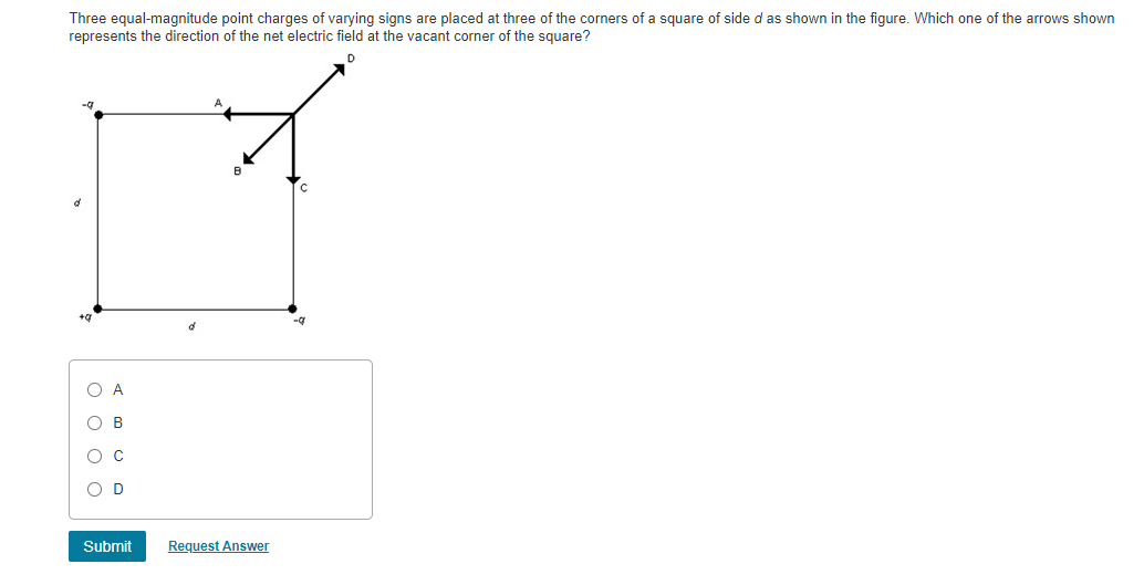 Solved Three equal-magnitude point charges of varying signs | Chegg.com