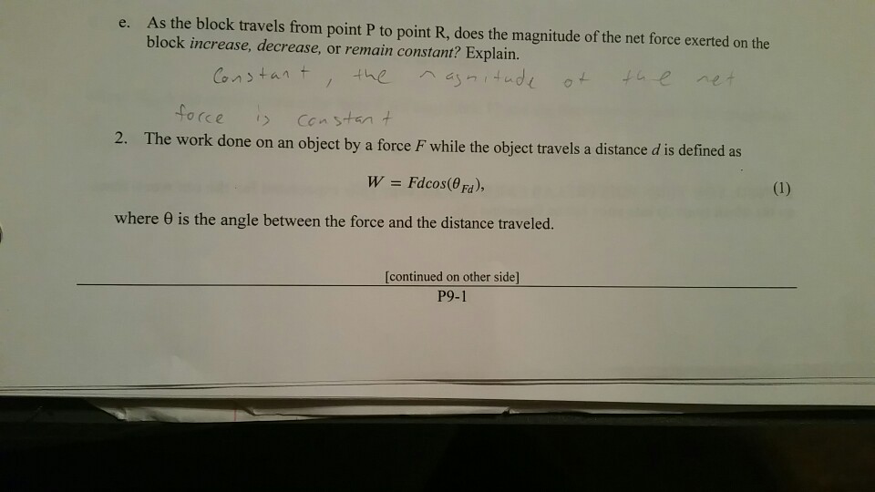 Solved PHY 220 Laboratory Experiment 9 Prelab: WORK AND | Chegg.com