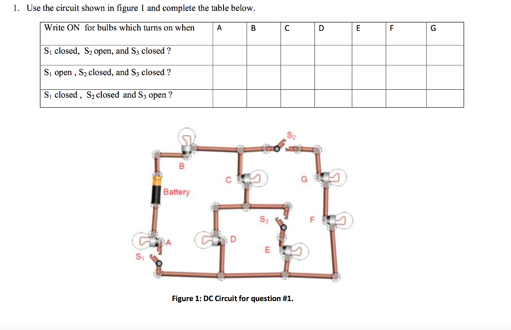 Solved Use the circuit shown in figure 1 and complete the | Chegg.com