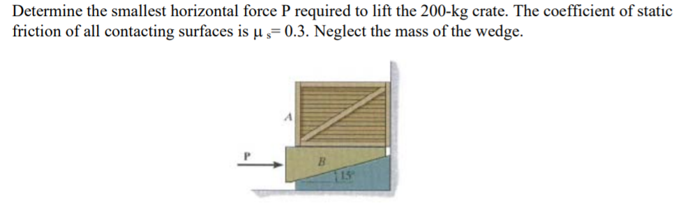 Solved Determine the smallest horizontal force P required to | Chegg.com