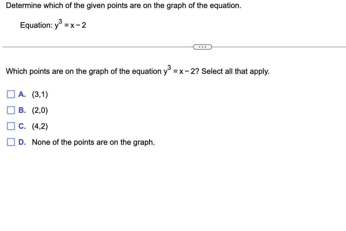 Solved Determine which of the given points are on the graph | Chegg.com
