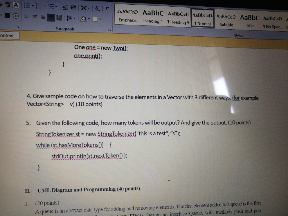 Solved AE A ALT AaBbCcD. AaBb C AaBbCell AaBbCeD AaBbCcD. | Chegg.com