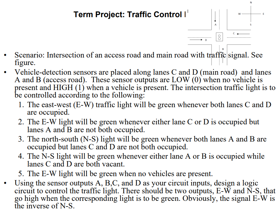 Term Project: Traffic Control - Scenario: | Chegg.com