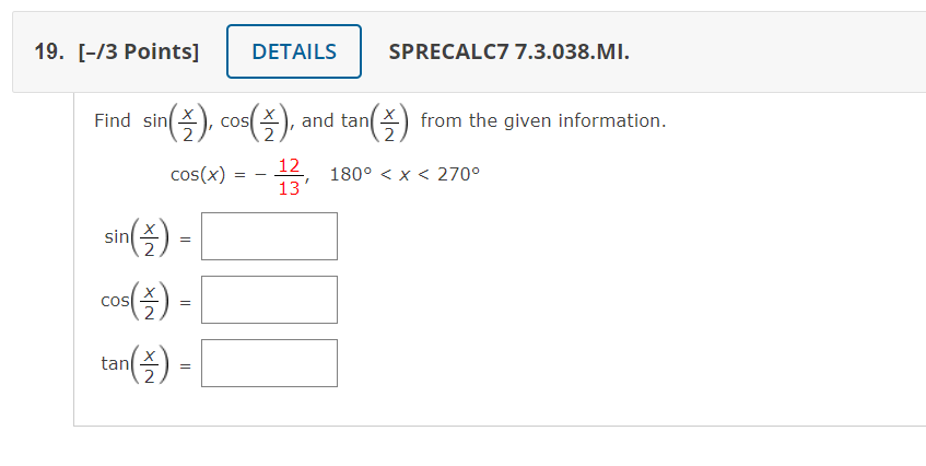 Solved Find sin(2x),cos(2x), and tan(2x) from the given | Chegg.com