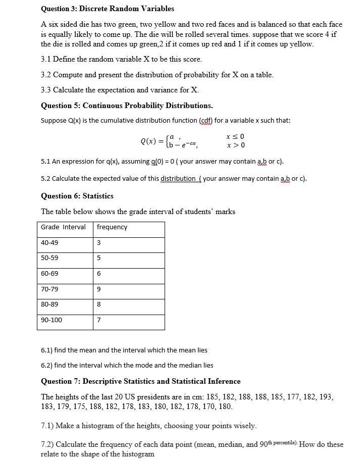 Solved Suppose Q(x) ﻿is the cumulative distribution function | Chegg.com