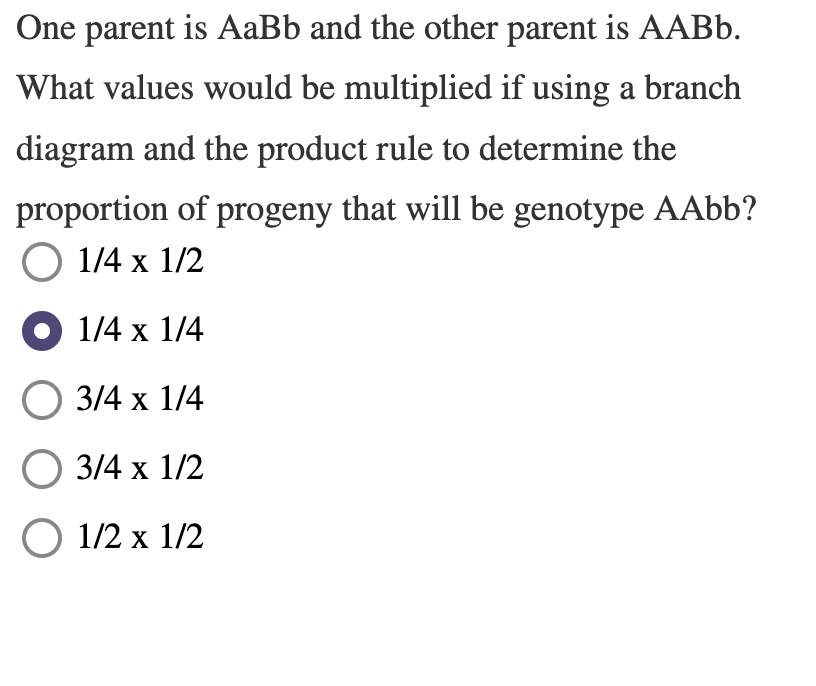 Solved One parent is AaBb and the other parent is AABb.What | Chegg.com
