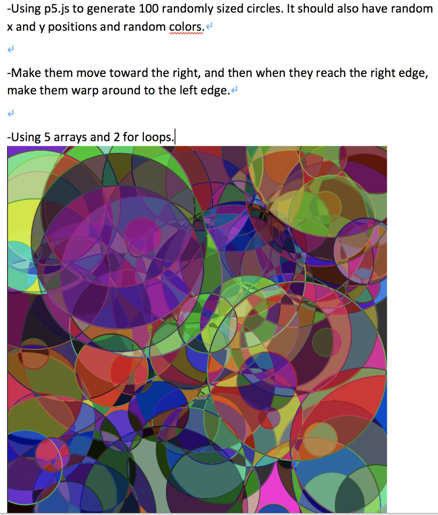 -Using p5.js to generate 100 randomly sized circles. | Chegg.com
