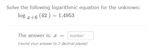 Solved Solve the following logarithmic equation for the | Chegg.com