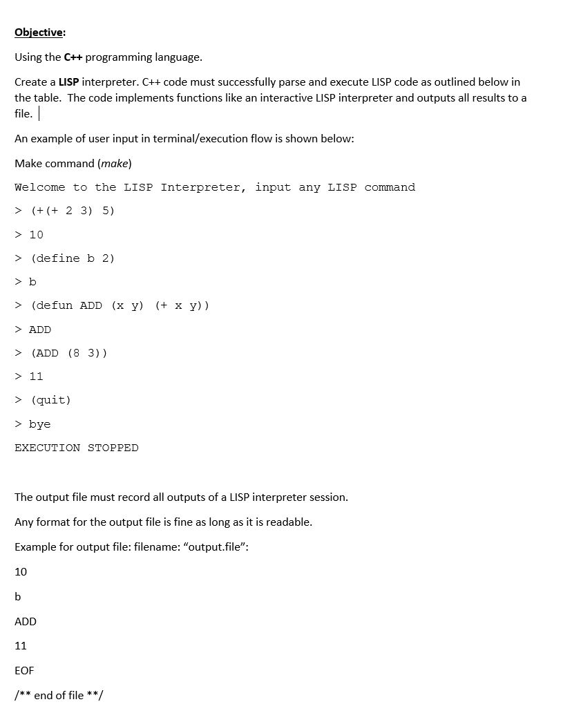 Objective: Using the C++ programming language. Create | Chegg.com