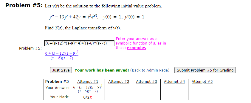 Solved Problem #5: Let y(t) be the solution to the following | Chegg.com