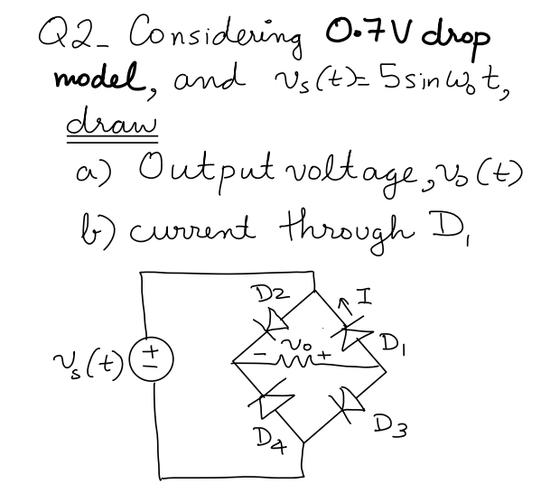 Q2. Considering \( 0.7 \mathrm{~V} \) drop model, and | Chegg.com