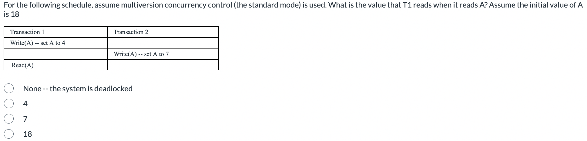 Solved None -- the system is deadlocked 4 7 18 | Chegg.com