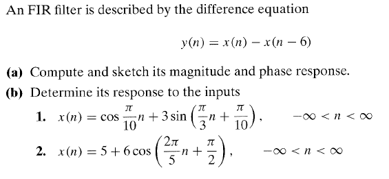 Solved An FIR filter is described by the difference equation | Chegg.com