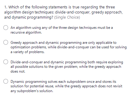 Solved Which of the following statements is true regarding | Chegg.com