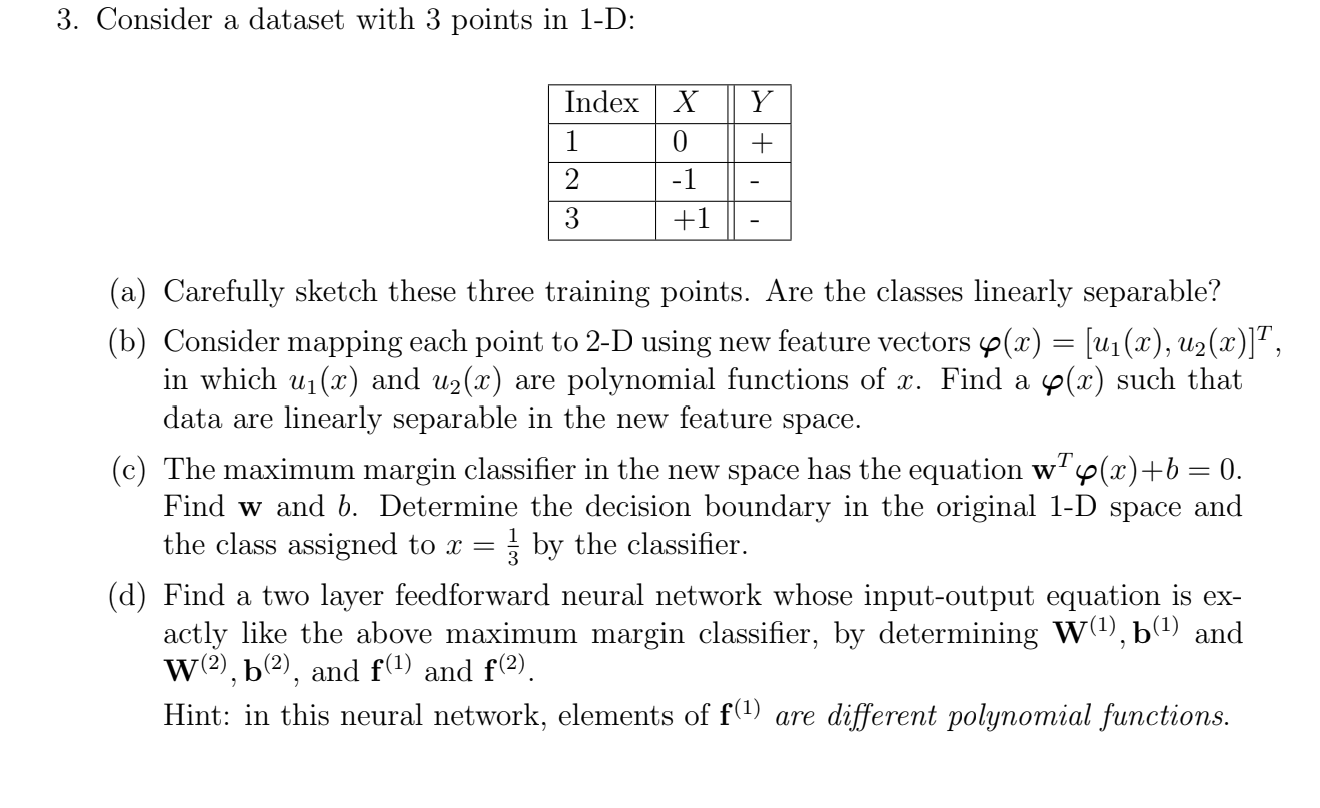 Solved 3. Consider a dataset with 3 points in 1-D: (a) | Chegg.com