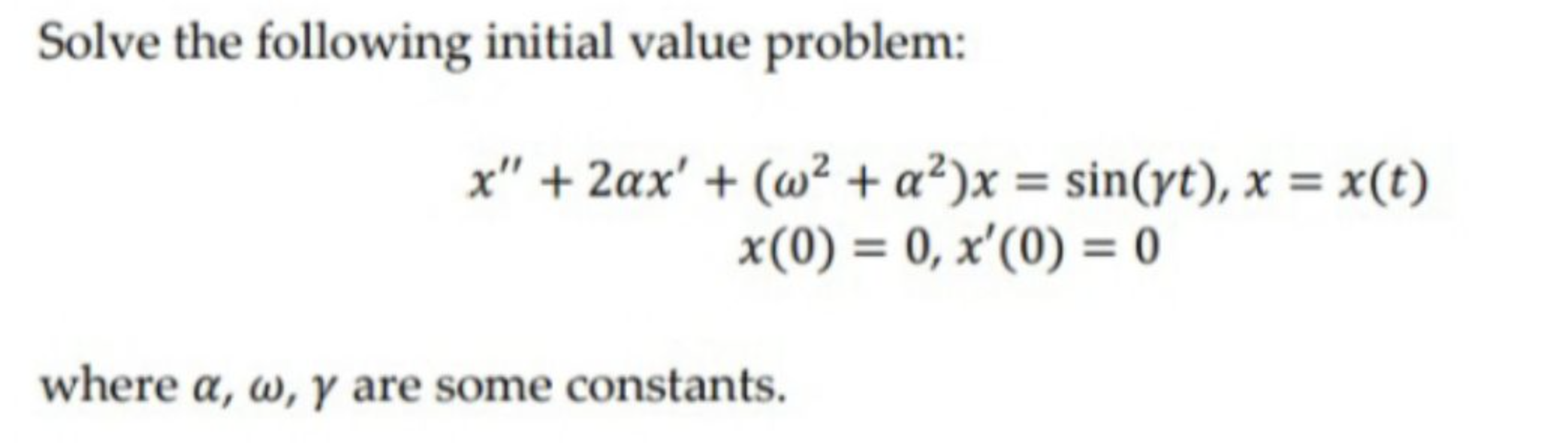 Solved Solve the following initial value problem: | Chegg.com