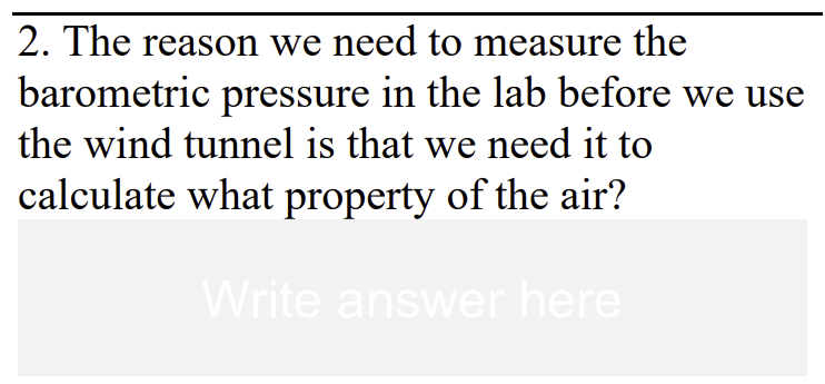 Solved 2. The reason we need to measure the barometric | Chegg.com