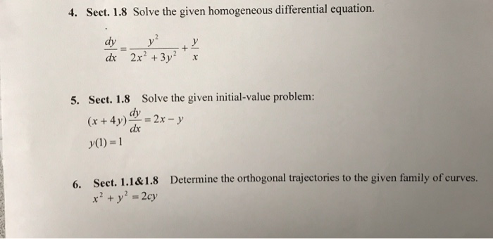 Solved Solve the given homogeneous differential equation. | Chegg.com