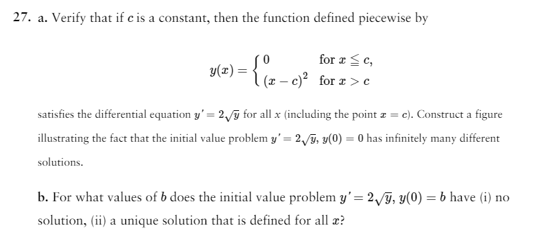 Solved 27. a. Verify that if c is a constant, then the | Chegg.com