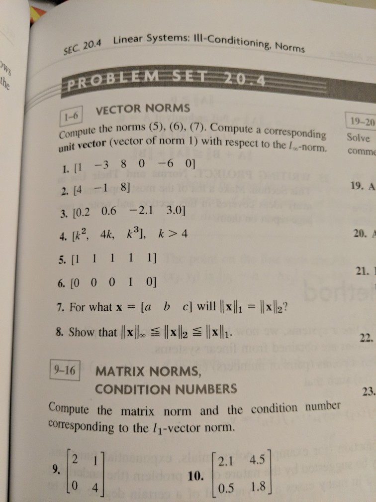 Solved 4 Linear Systems: Il- Conditioning, Norms FROBLEME | Chegg.com