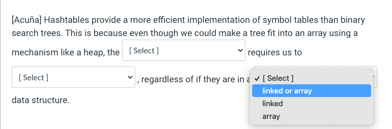 Solved [Acuña] Hashtables provide a more efficient | Chegg.com