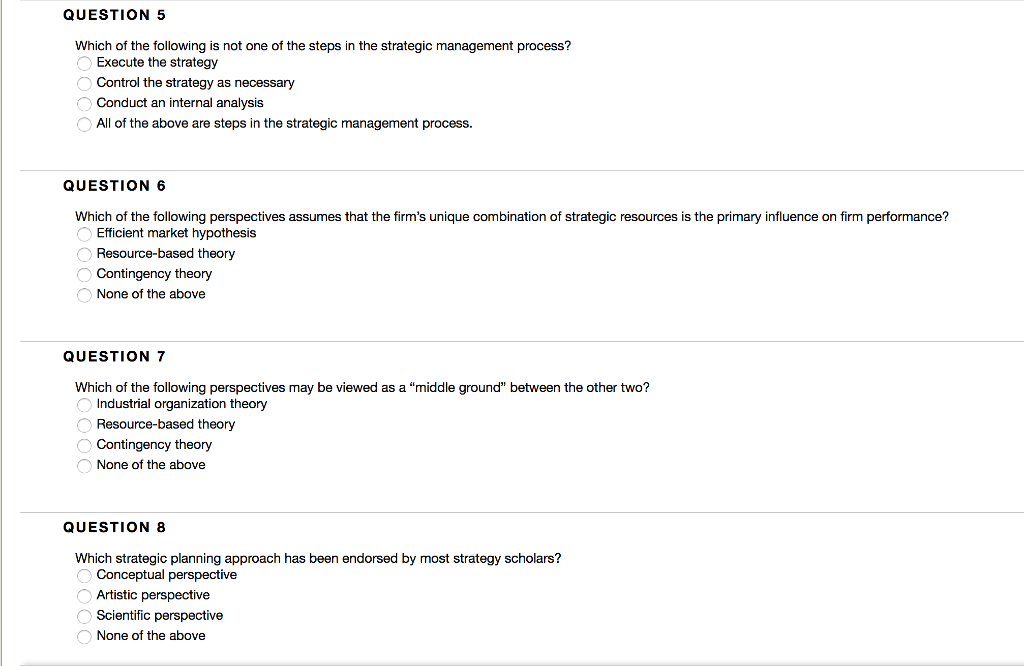 Solved QUESTION 5 Which of the following is not one of the | Chegg.com Solved QUESTION 5 Which of the following is not one of the | Chegg.com