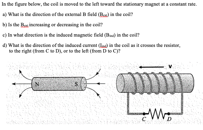 Solved In the figure below, the coil is moved to the left | Chegg.com