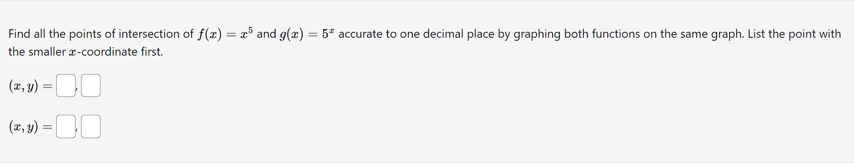 Solved Find all the points of intersection of f(x)=x5 and | Chegg.com