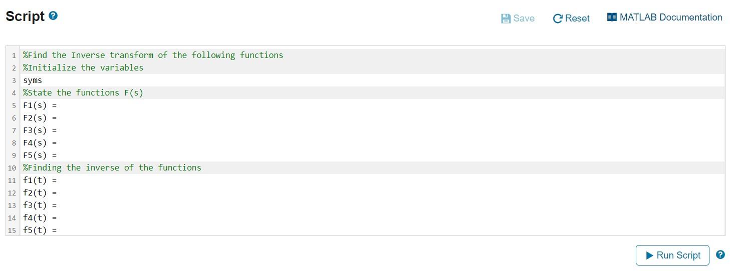 Solved Inverse Laplace Transform My Solutions ilaplace | Chegg.com