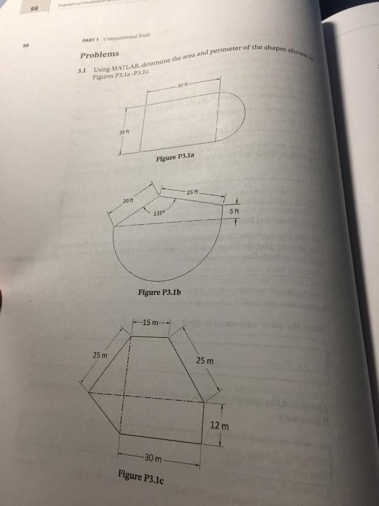 Solved Using Matlab Determine The Area And Perimeter Of The 