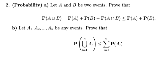 Solved In the problems below, P(A) is a probaility | Chegg.com