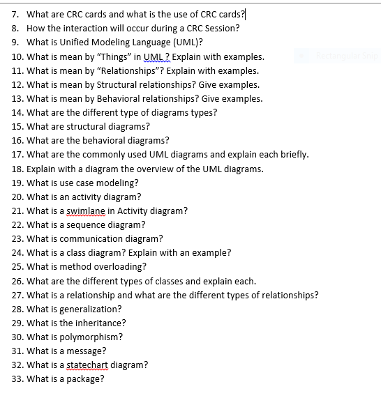 Solved 7. What are CRC cards and what is the use of CRC | Chegg.com