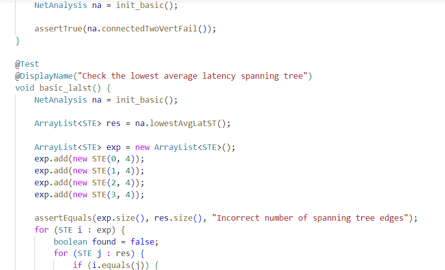 Solved You will need to implement a class named NetAnalysis | Chegg.com