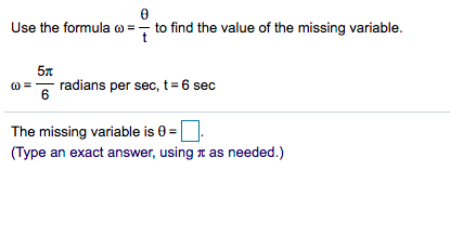 Solved Use the formula o = 7 to find the value of the | Chegg.com