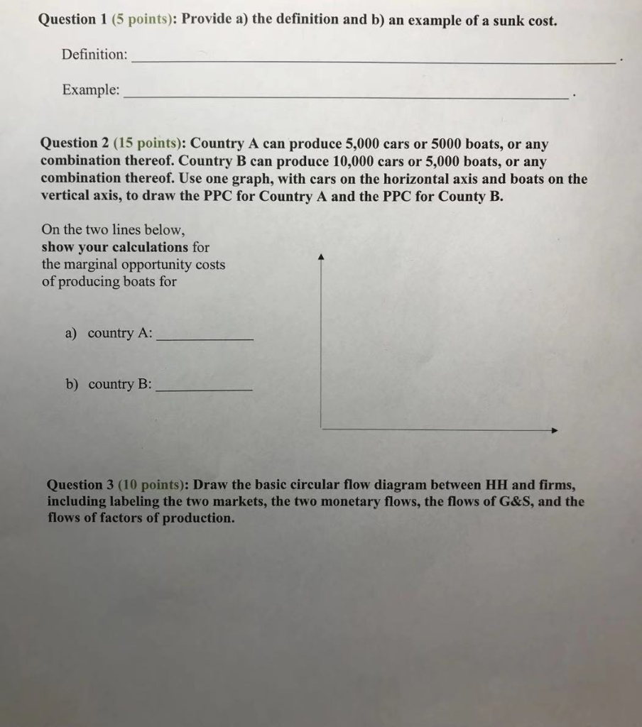 Solved Question 1 (5 points): Provide a) the definition and | Chegg.com