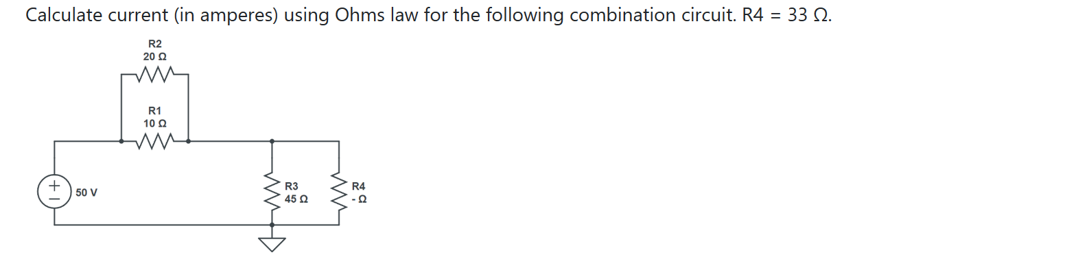 Solved Calculate current (in amperes) using Ohms law for the | Chegg.com