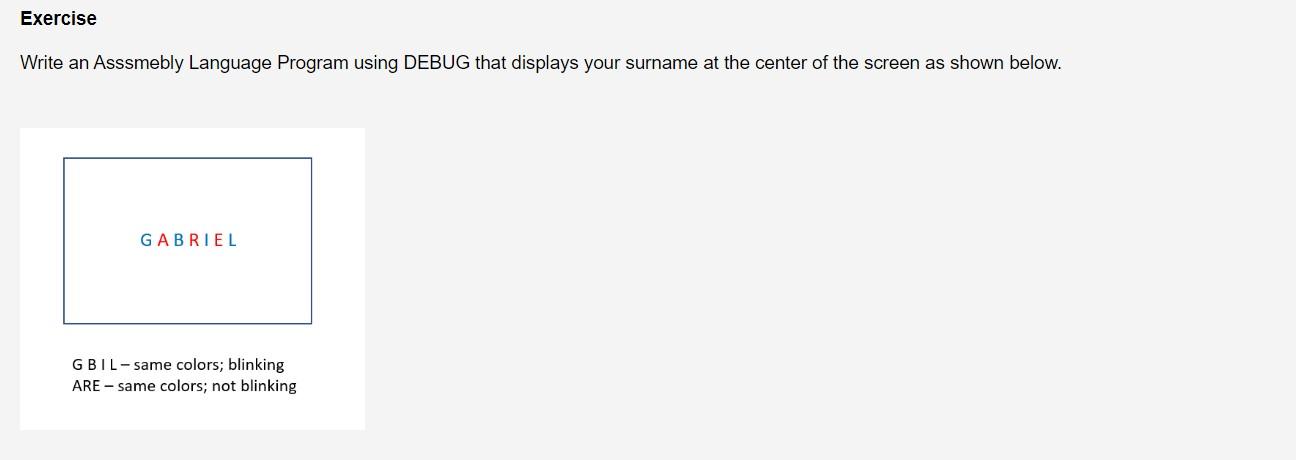 Solved Exercise Write An Asssmebly Language Program Using Chegg