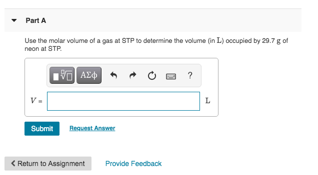 Solved Part A Use the molar volume of a gas at STP to | Chegg.com
