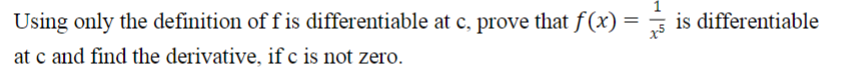 Solved Using only the definition of f is differentiable at | Chegg.com