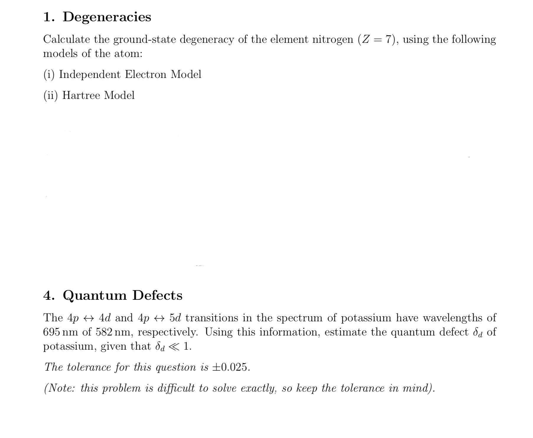 Solved 1. Degeneracies Calculate the ground-state degeneracy | Chegg.com