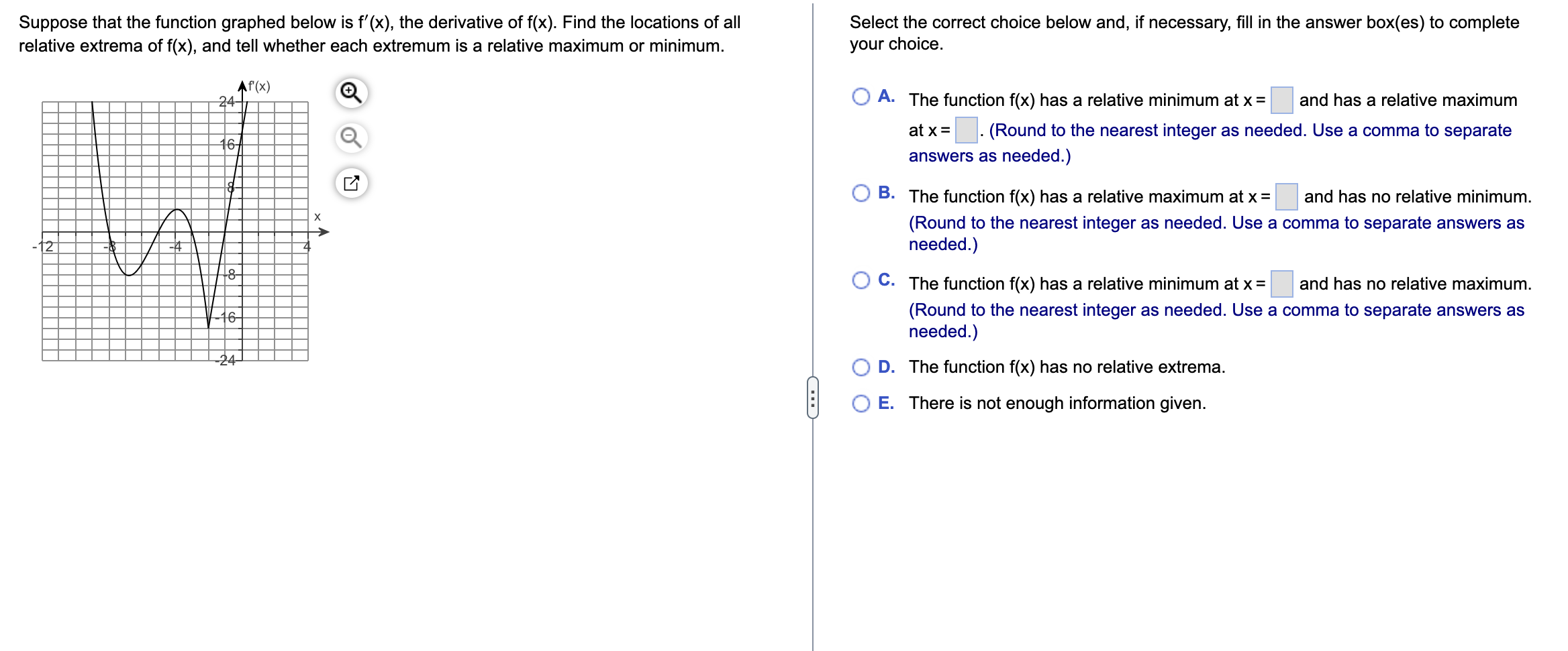 Solved Suppose that the function graphed below is f′(x), the | Chegg.com