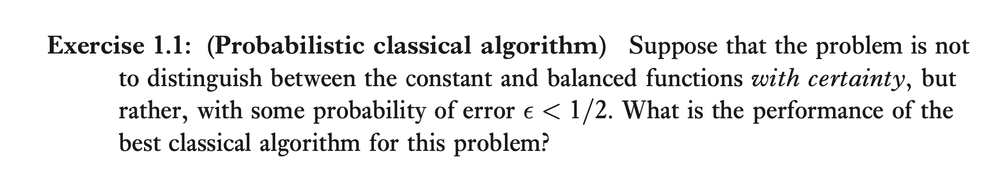 Solved Exercise 1.1: (Probabilistic classical algorithm) | Chegg.com