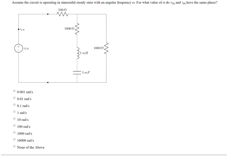 Solved Assume the circuit is operating in sinusoidal steady | Chegg.com