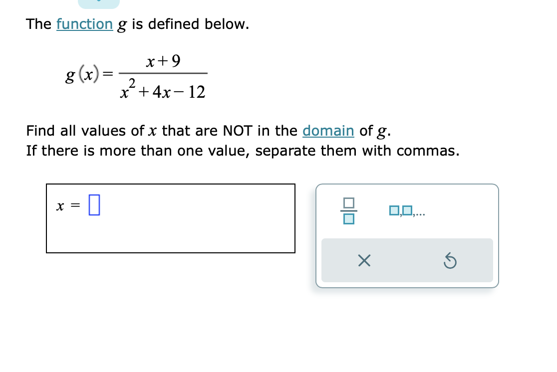 Solved The function g is defined below. g(x)=x2+4x−12x+9 | Chegg.com