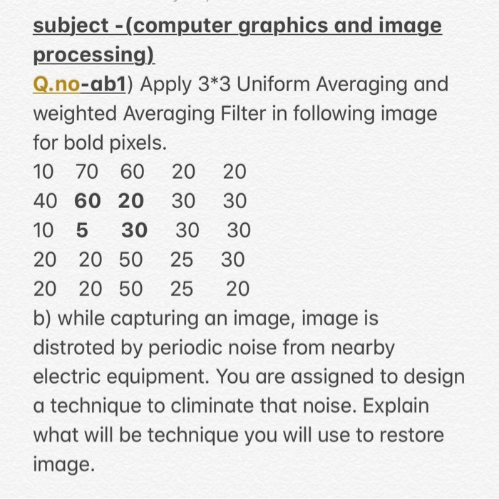 Solved subject -(computer graphics and image processing) | Chegg.com