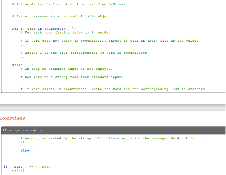 Solved Exercise 2. (Word Occurrences) Write a program | Chegg.com