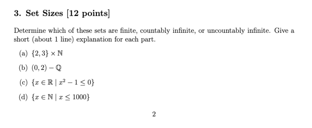 Determine which of these sets are finite, countably | Chegg.com