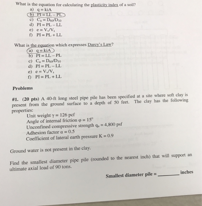 Solved What is the equation for calculating the plasticity | Chegg.com