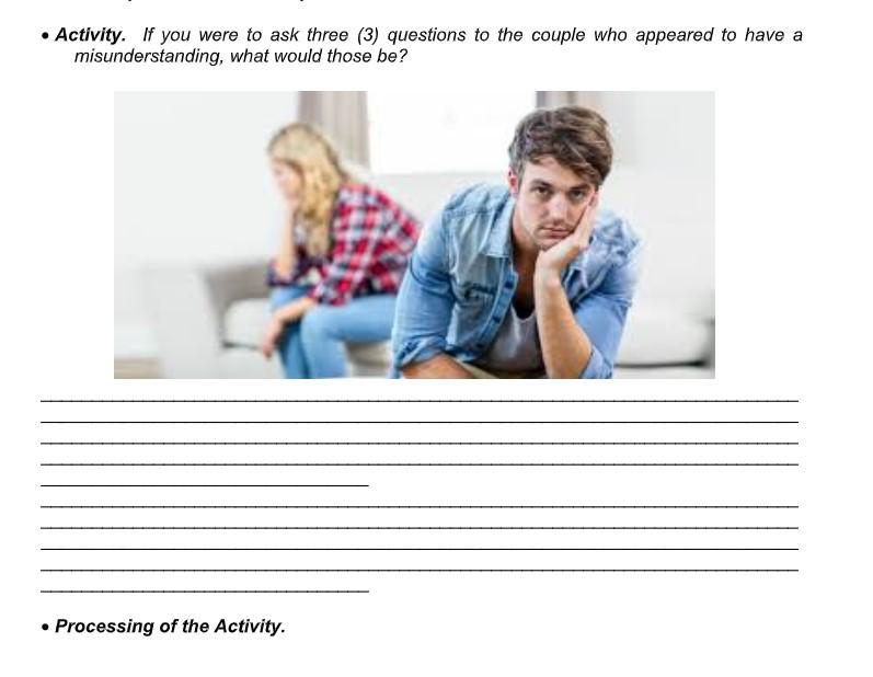 Activity. If you were to ask three (3) questions to | Chegg.com