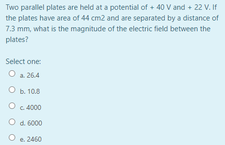 Solved Two parallel plates are held at a potential of + 40 V | Chegg.com